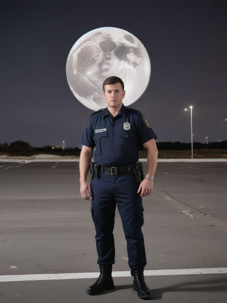 Police speed check on the moon