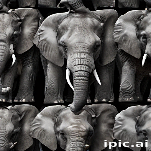 A Collage of Majestic Elephants Displaying Their Unique Features and Grace.