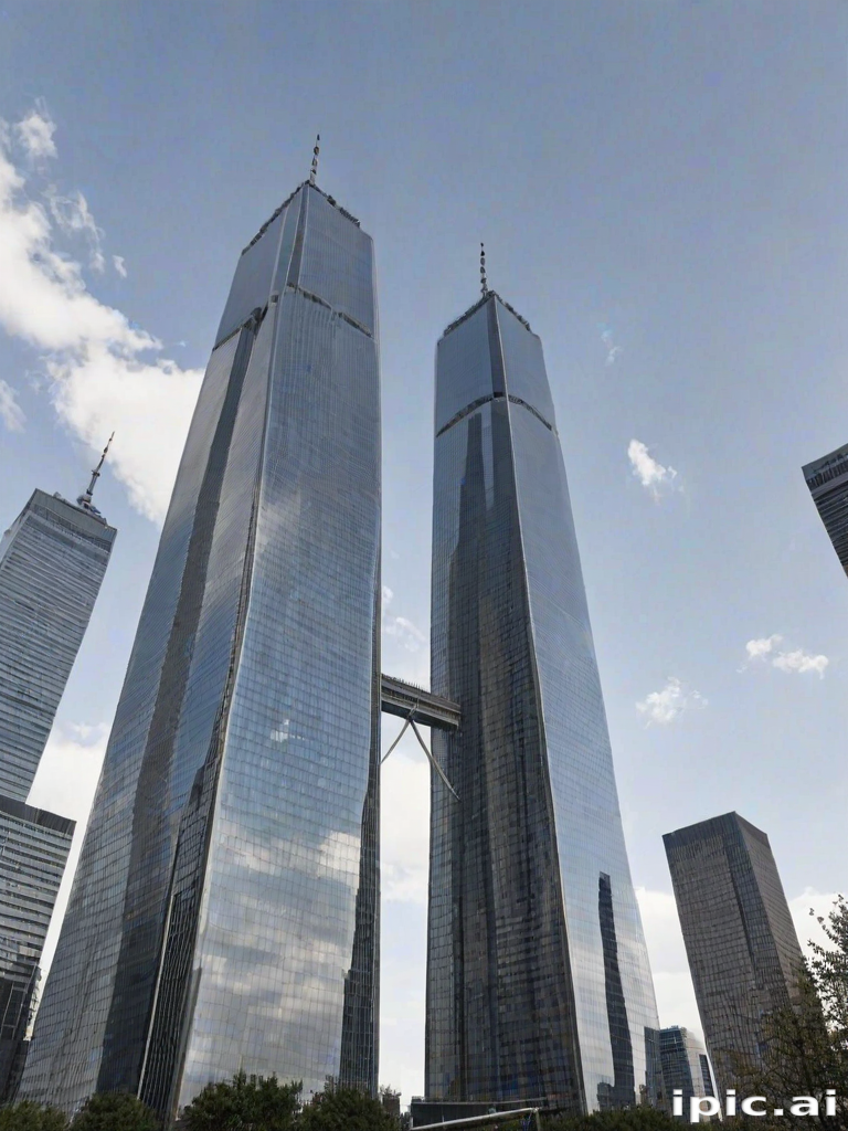 Stunning View of the Iconic Twin Towers Under a Clear Blue Sky