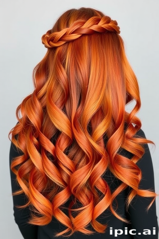 Stunning Long Hair with Beautiful Curls and a Braided Crown Design