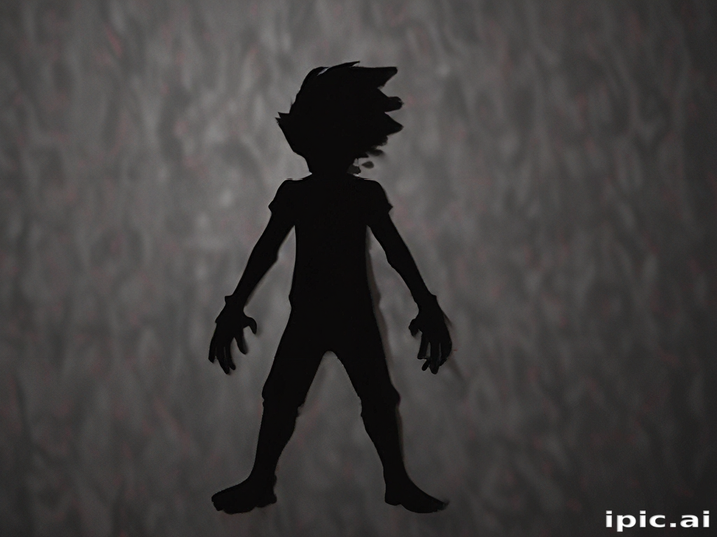 Shadowy Figure Standing Alone Against a Mysterious Dark Background
