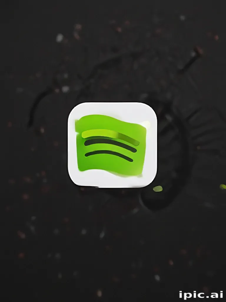 Vibrant Representation of Spotify Logo Against a Dark Textured Background