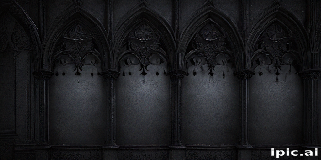 Intricate Gothic Architecture Featuring Dark, Ornate Arches and ...