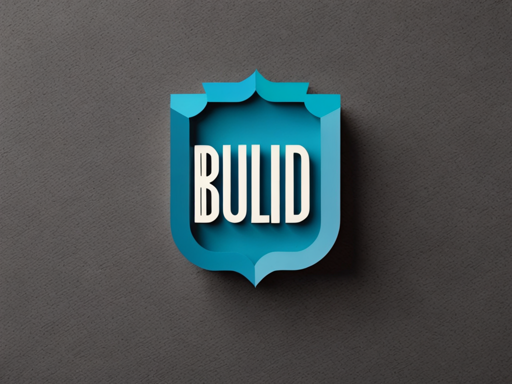 In a background of 3D printed objects create a logo for "BUILD BOX"