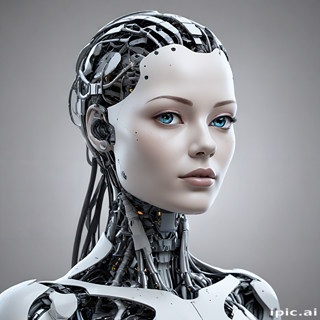 Futuristic Robot with Intricate Mechanical Design and Expressive Human ...