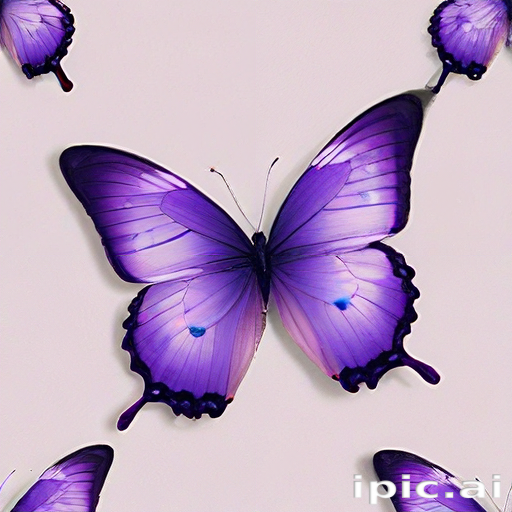 Vibrant Purple Butterfly with Intricate Patterns Against a Soft Background