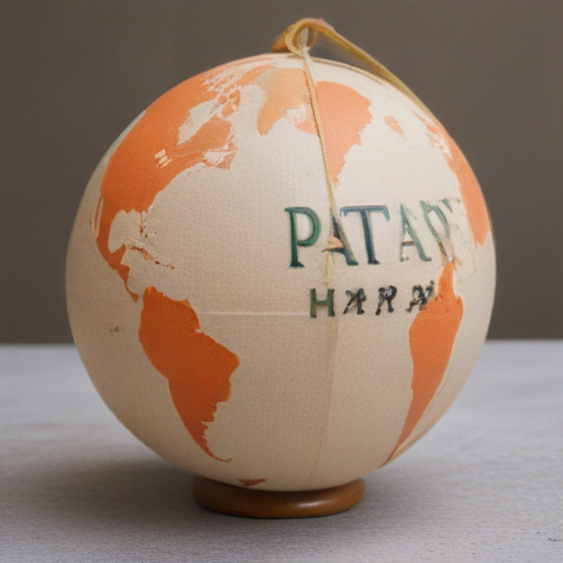 A globe with a shopping bag handle, with "Pata Papa Hapa" written in ...