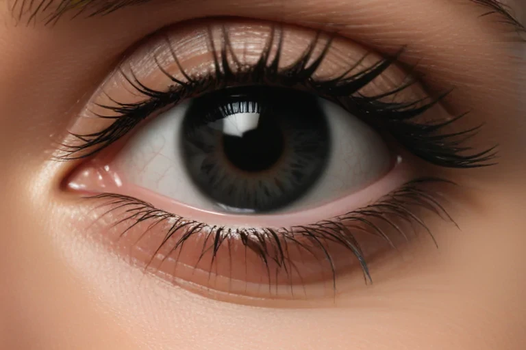 Close-Up of a Beautiful Eye with Detailed Lashes and Iris Colors