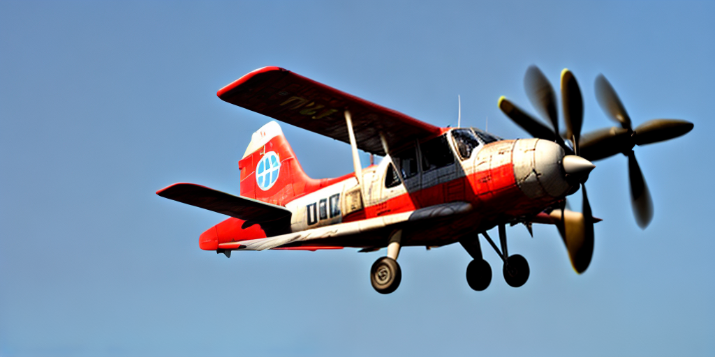 a rickety old post apocalyptic airplane flying