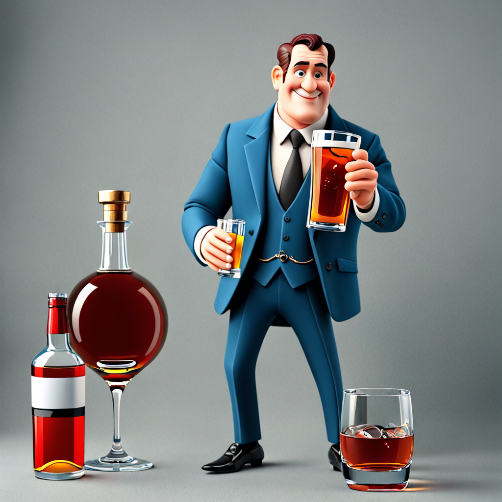 mr character drinking alcohol