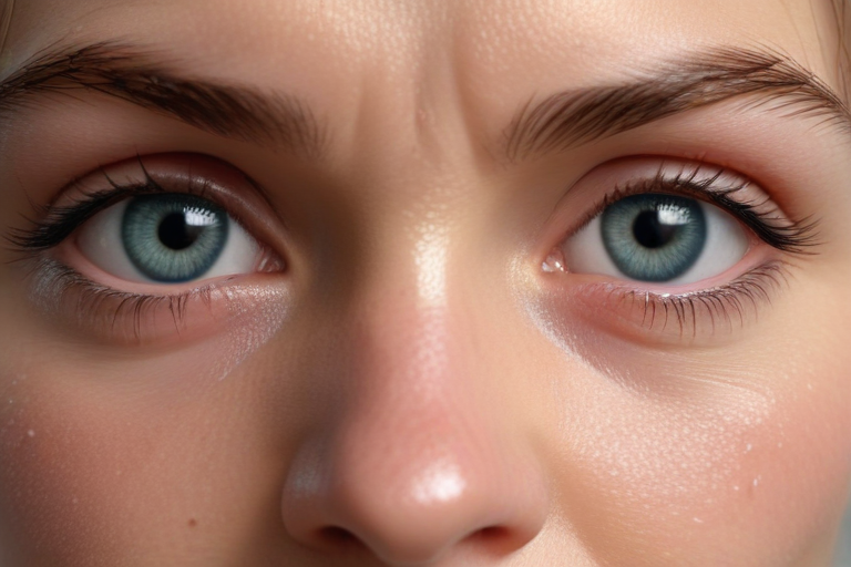 Close-Up Portrait Highlighting Striking Blue Eyes and Natural Facial ...