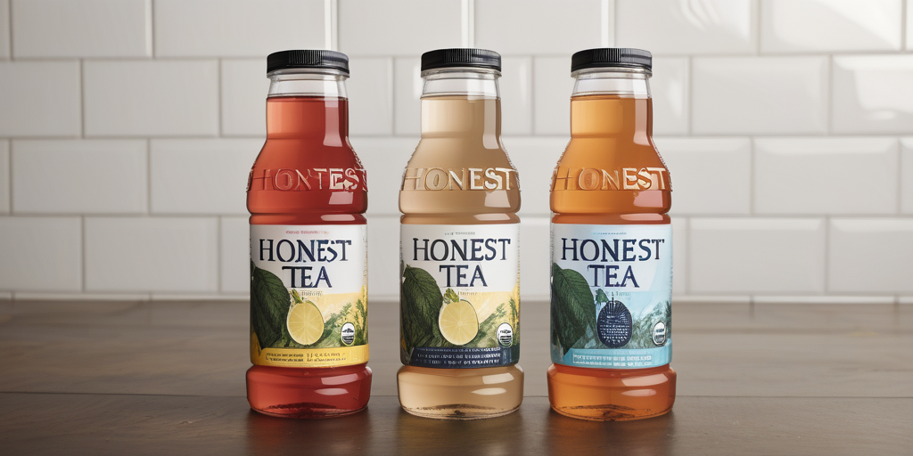 Refreshing Selection of Honest Tea Bottles in Various Flavors on Display