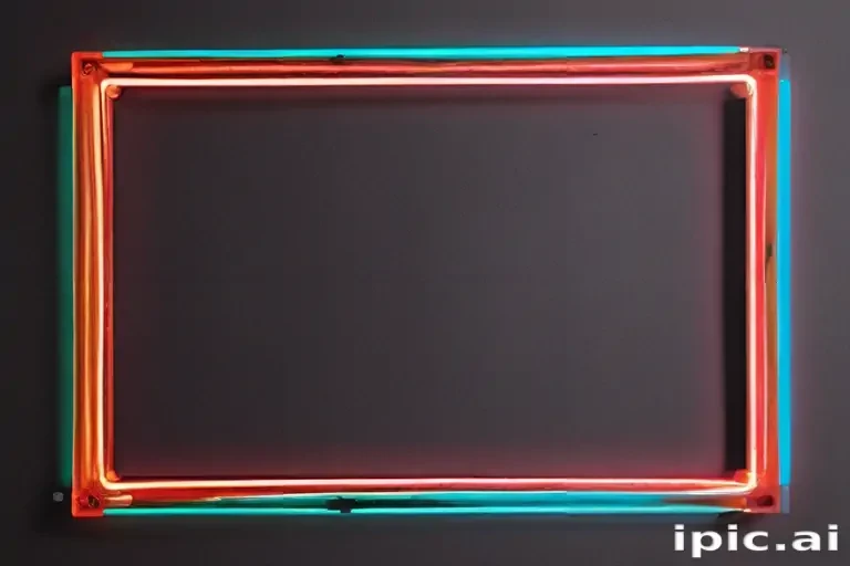 Vibrant Neon Frame Showcasing Colorful Illumination Against a Dark ...