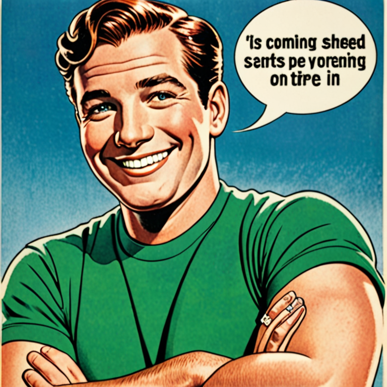 A blue-green cartoon themed advertisement of an American owning a hope ...