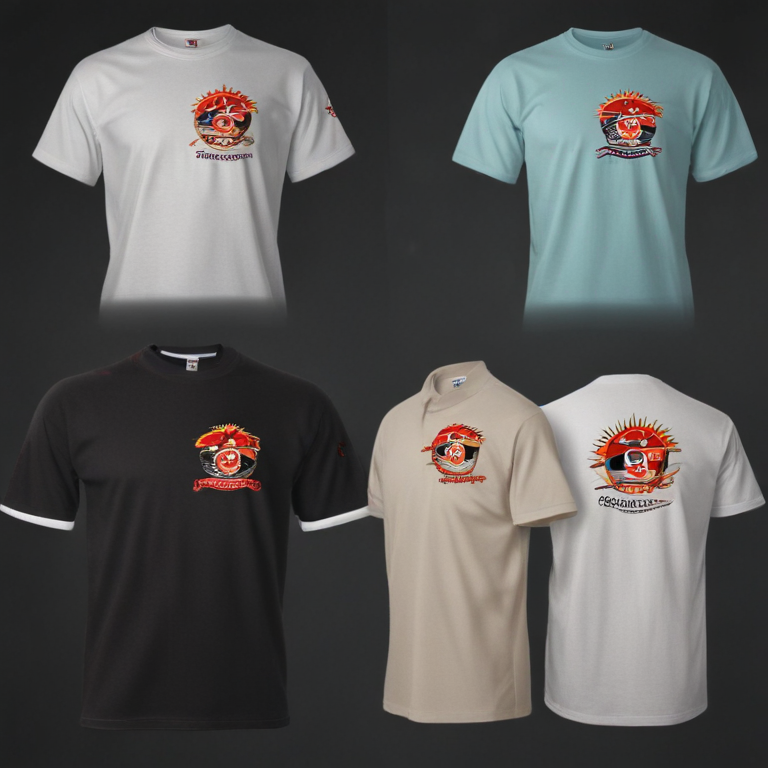 Collection of Colorful T-Shirts Featuring Unique Graphic Designs and Logos