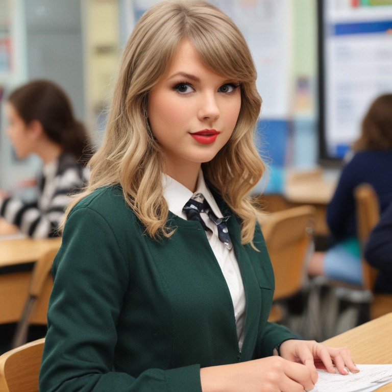 Taylor Swift goes to school