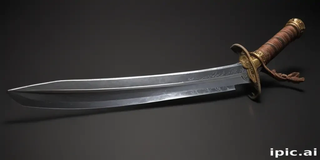A Beautifully Crafted Sword with Intricate Details and a Decorative Handle