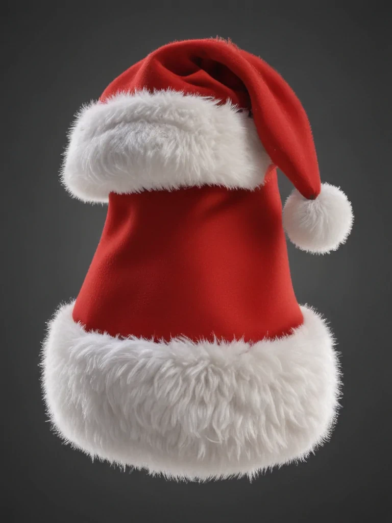 Festive Red Santa Hat with White Fur Trim for Holiday Cheer