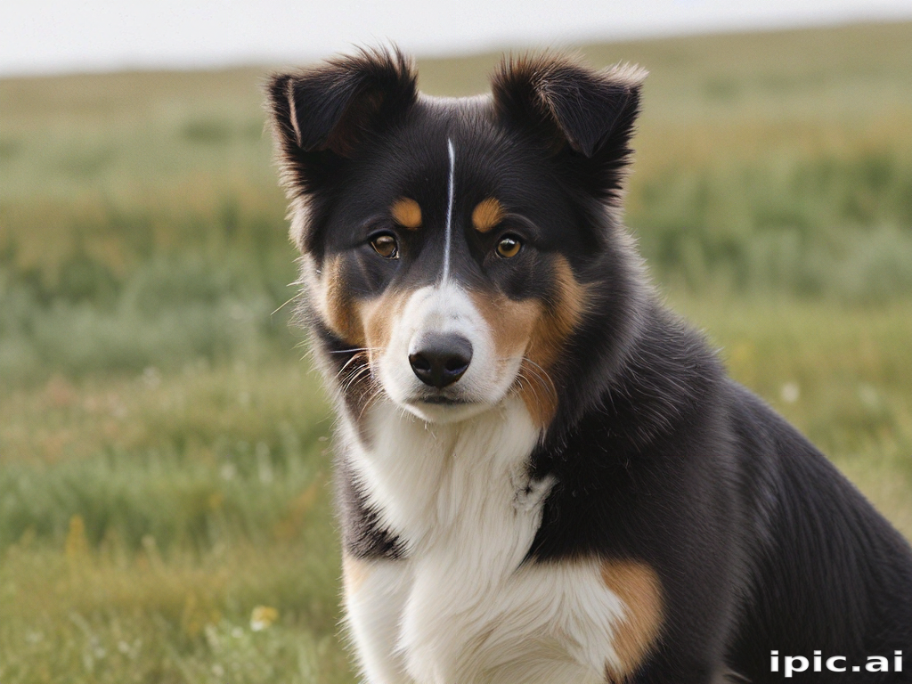 A Beautiful Dog Standing Gracefully in a Lush Green Field.