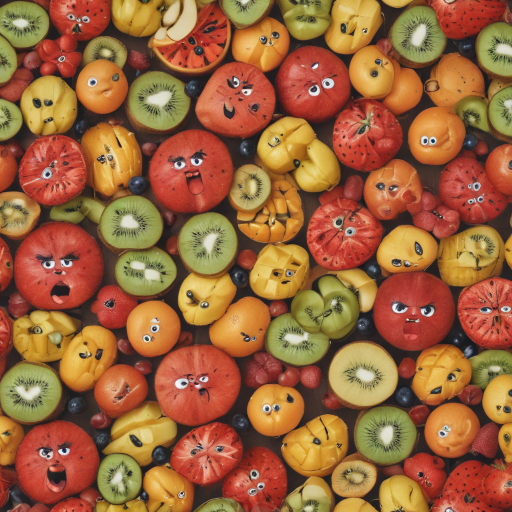 fruits with angry face