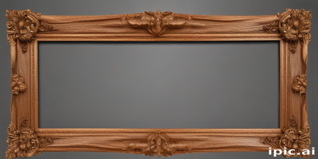 Intricately Carved Wooden Picture Frame for Displaying Art and Memories