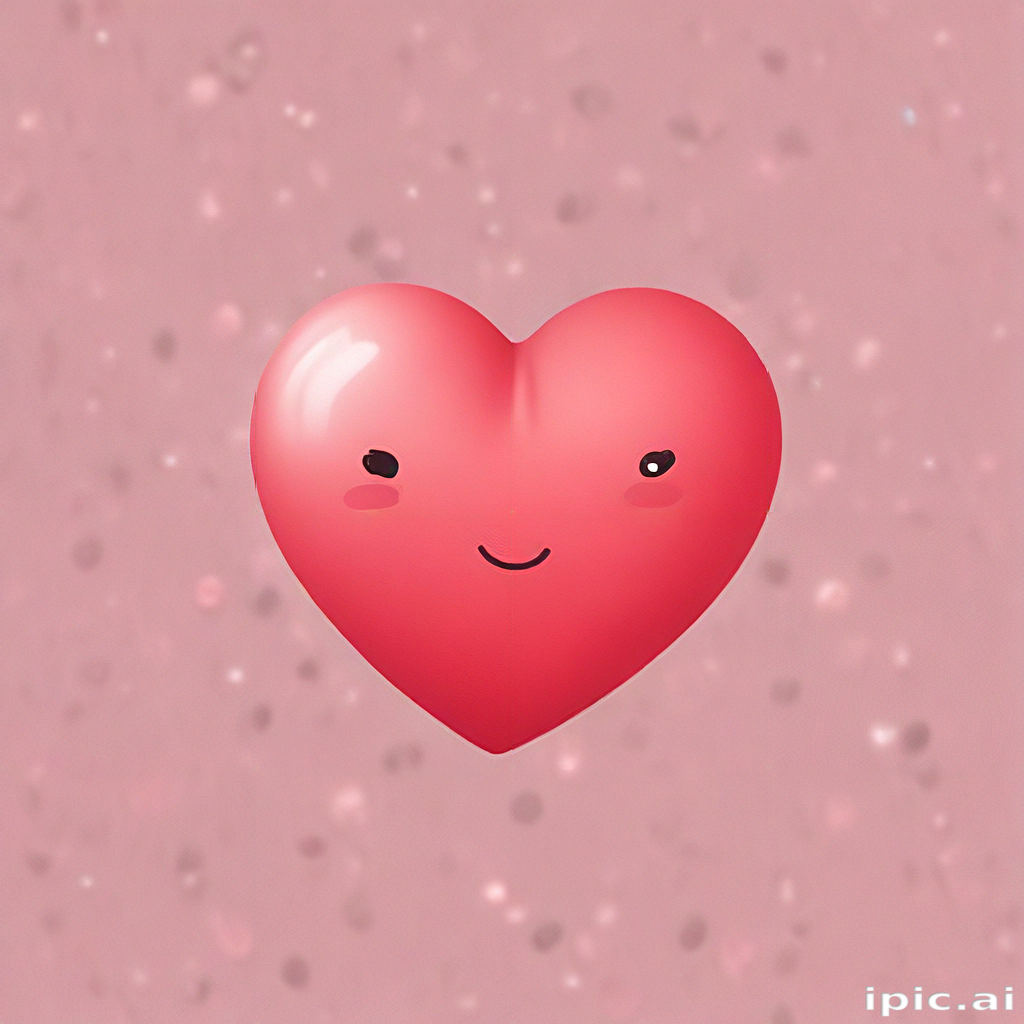 A Playful and Cheerful Cartoon Heart with a Winking Smile on Pink ...