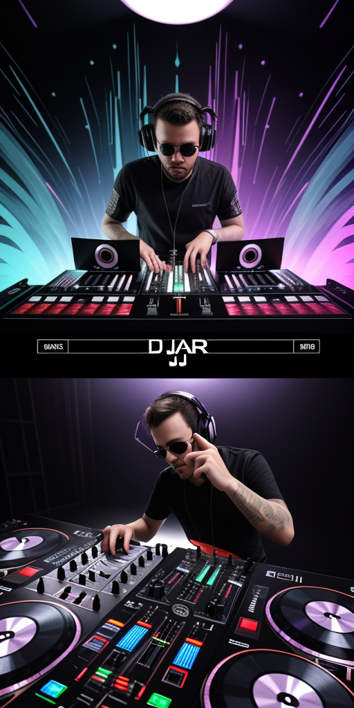 Dynamic DJ Performance with Vibrant Lights and High-Energy Music Setup