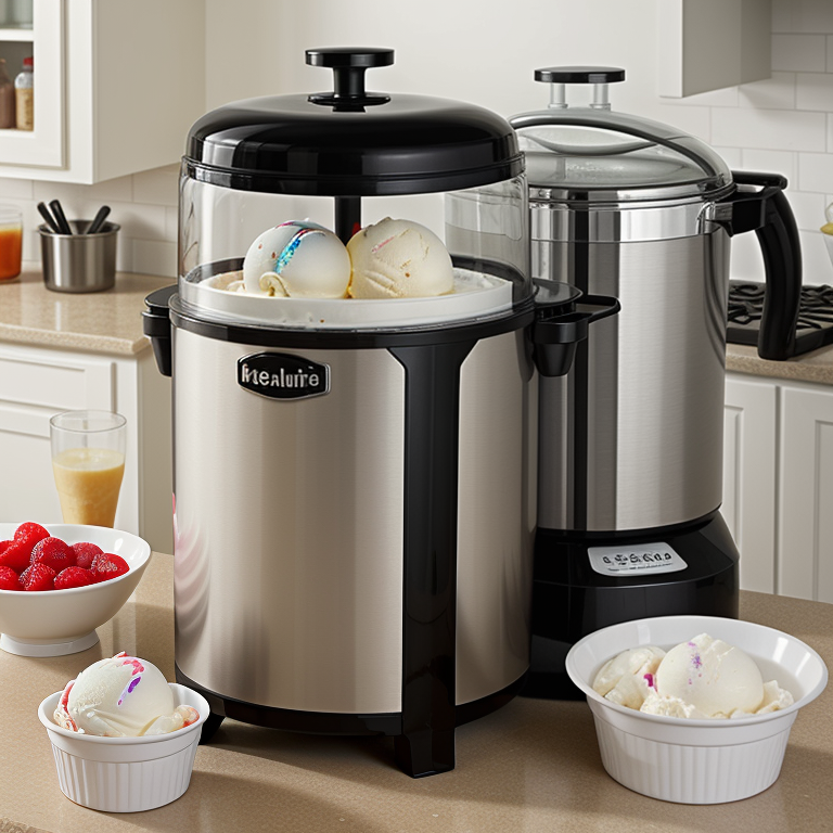 Delicious Homemade Ice Cream Maker Set Up in a Modern Kitchen