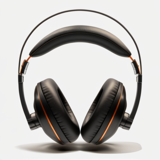 Stylish Black Over-Ear Headphones with Comfortable Padding and Sleek Design
