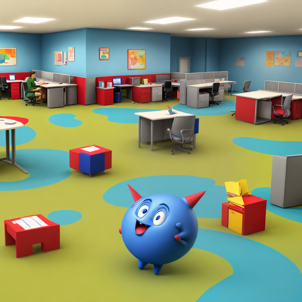 "Picture a whimsical animated scenario where a unique character ...