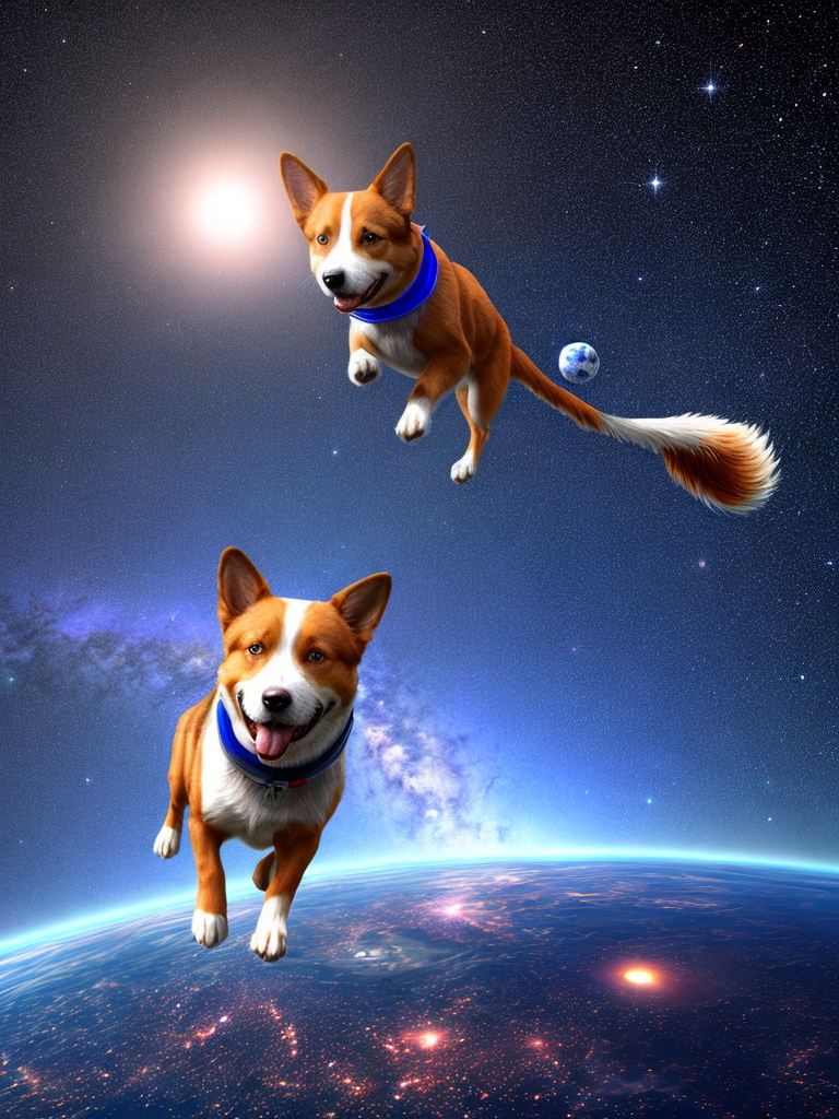 a dog in space