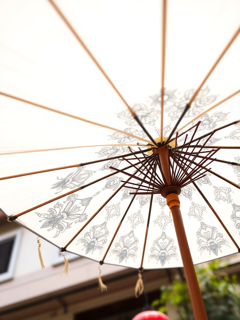 Beautifully Crafted Umbrella with Intricate Patterns and Elegant Design ...