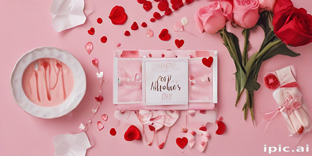 Romantic Valentine's Day Celebration with Roses, Hearts, and Sweet Treats