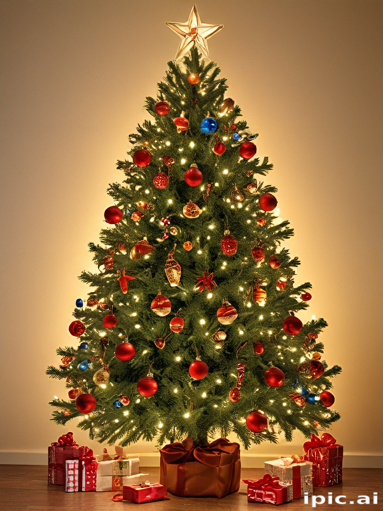 Beautifully Decorated Christmas Tree with Colorful Ornaments and ...