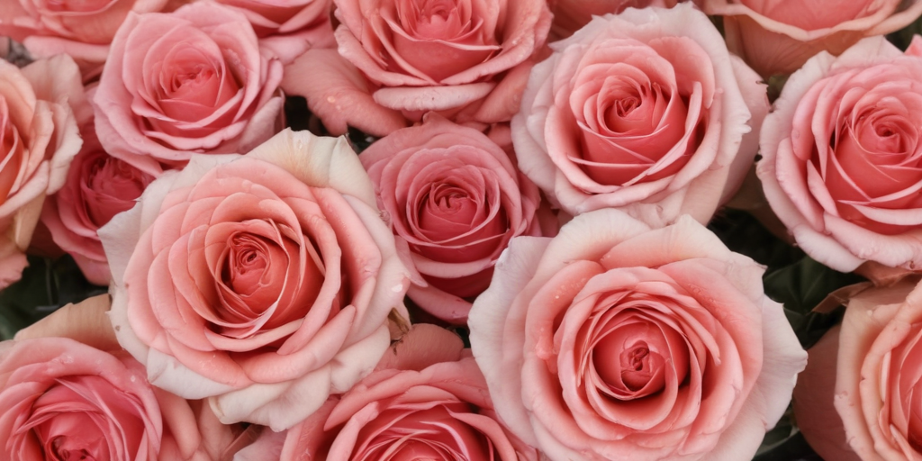 A Beautiful Arrangement of Soft Pink Roses in Full Bloom.
