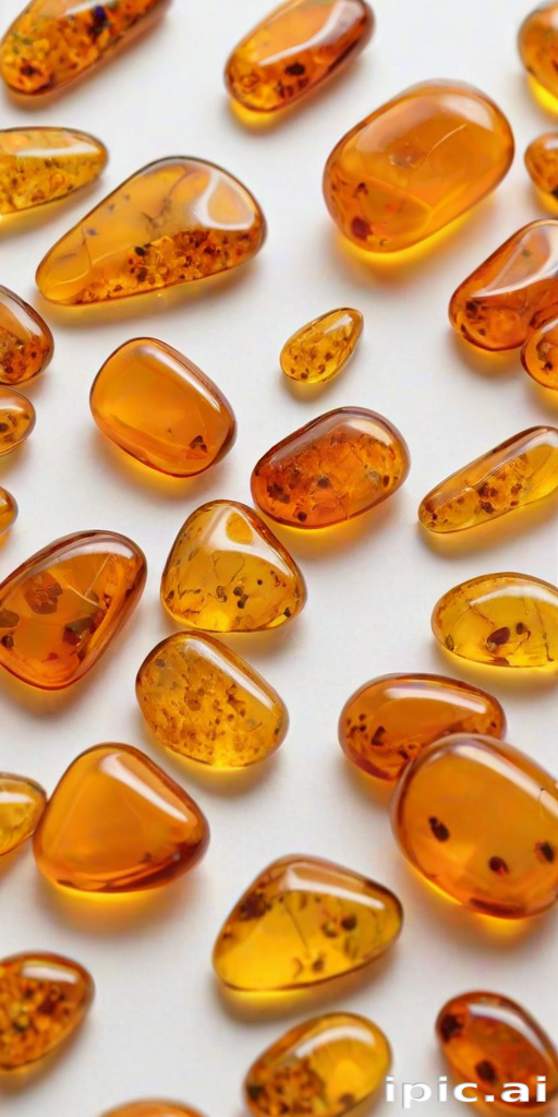 Beautiful Collection of Polished Amber Stones Showcasing Natural ...
