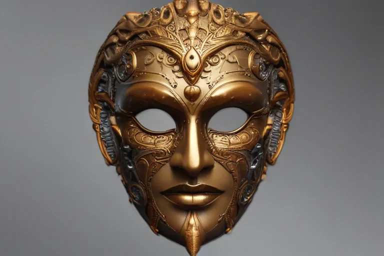 Intricate Golden Mask Showcasing Exquisite Design and Cultural Symbolism