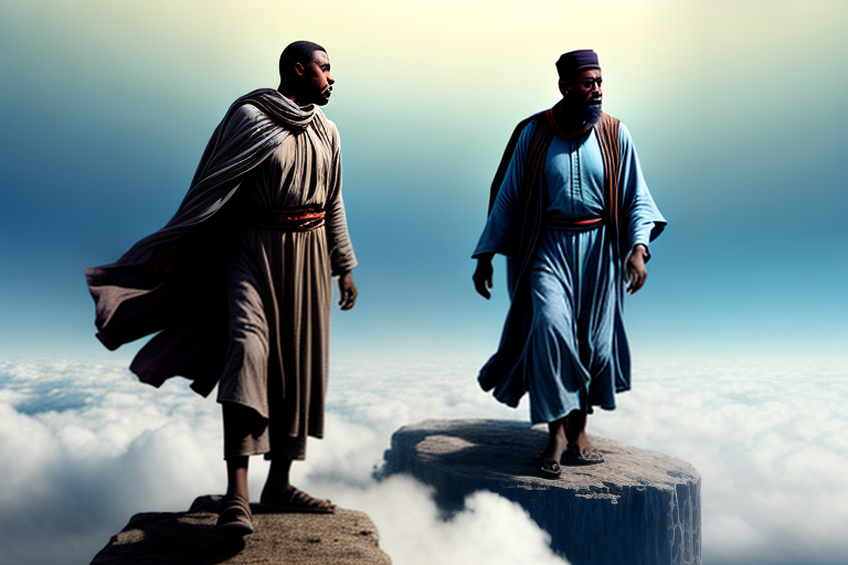 The Prophet of God, Idris, walks on the clouds