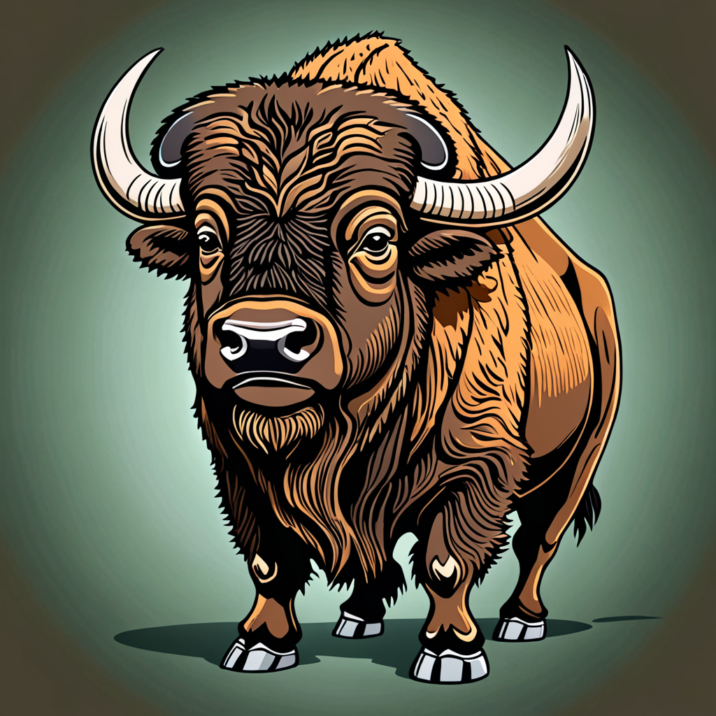 cartoon bison