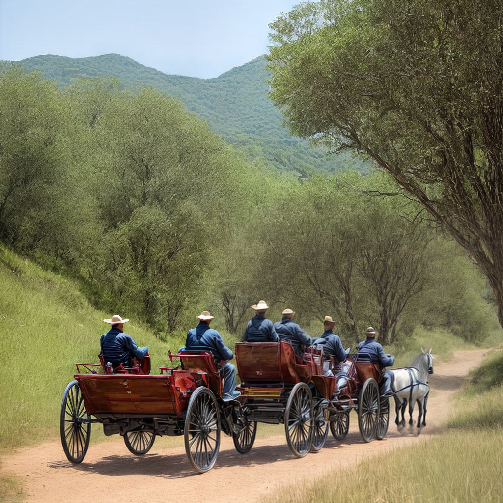 three men ride all together on one chariot