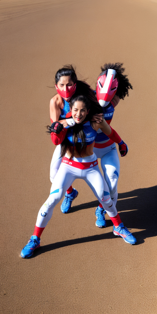 2 friends in fight pose