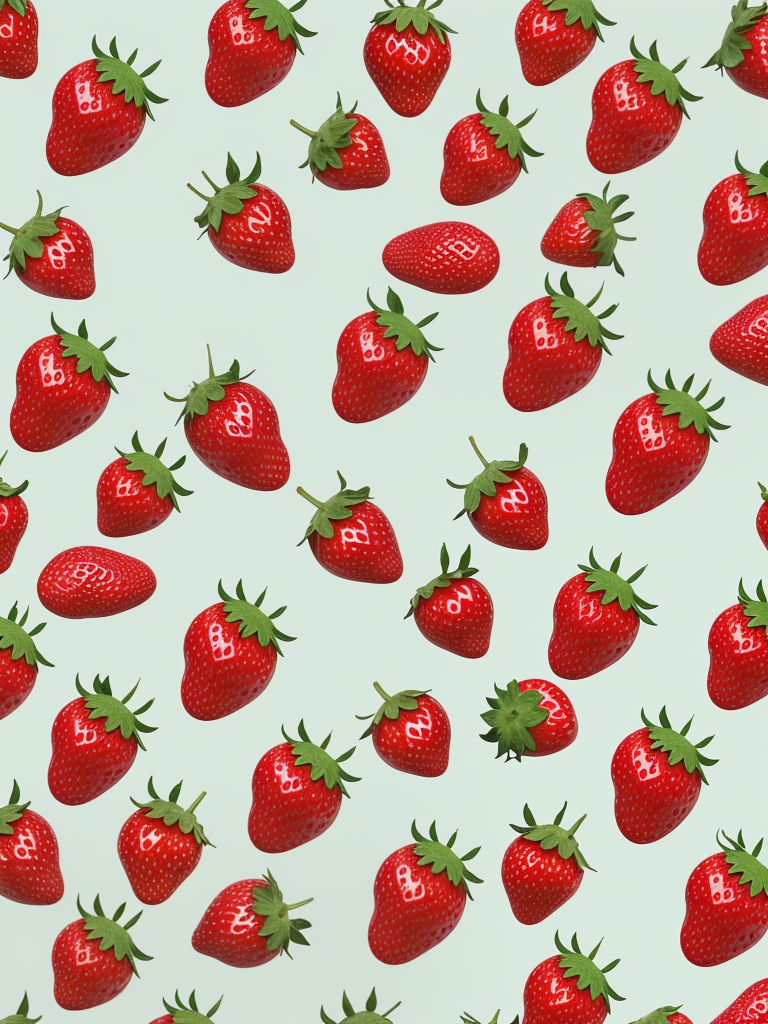 A Colorful Array of Fresh Strawberries on a Light Green Background.