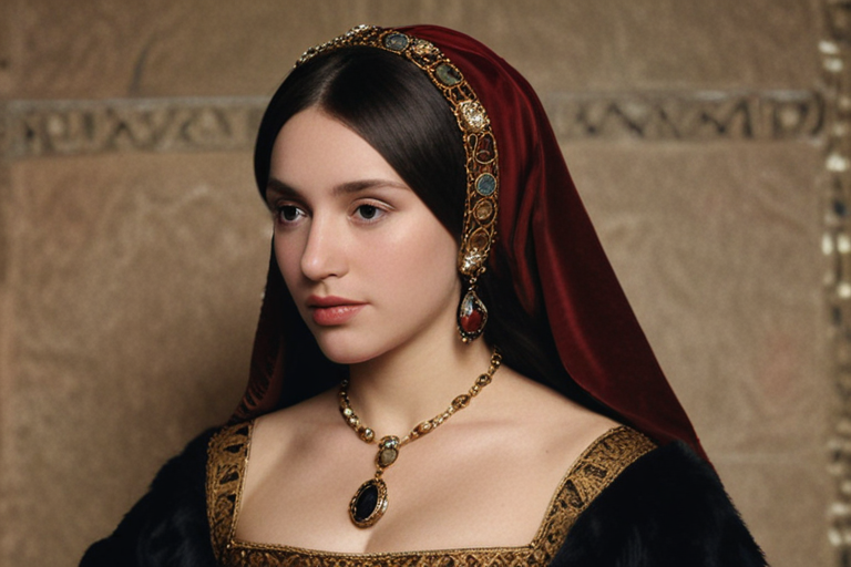 realistic and powerful photo of queen Katherine of Aragon in real life