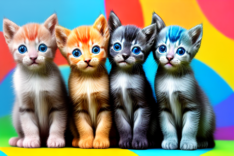 cute colorful kittens.