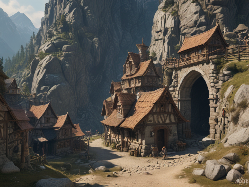 dwarf city inside montain forge