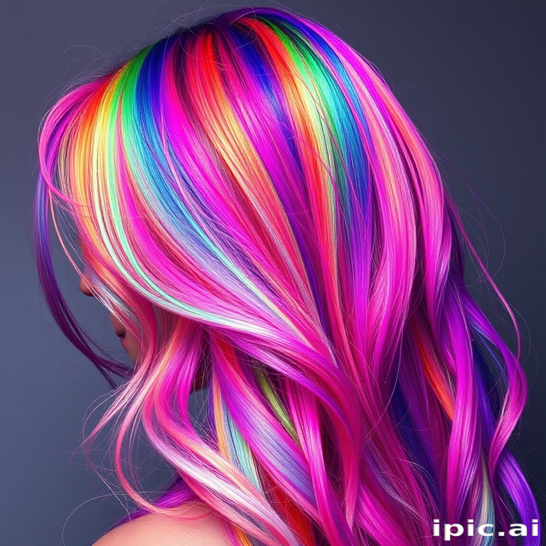 Vibrant Rainbow Hair: A Stunning Display of Colorful Elegance and Style