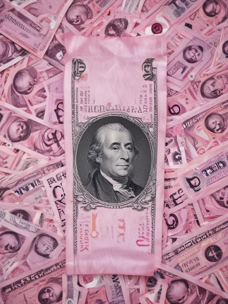 Colorful Array of Currency with Prominent Banknote Centered in Display