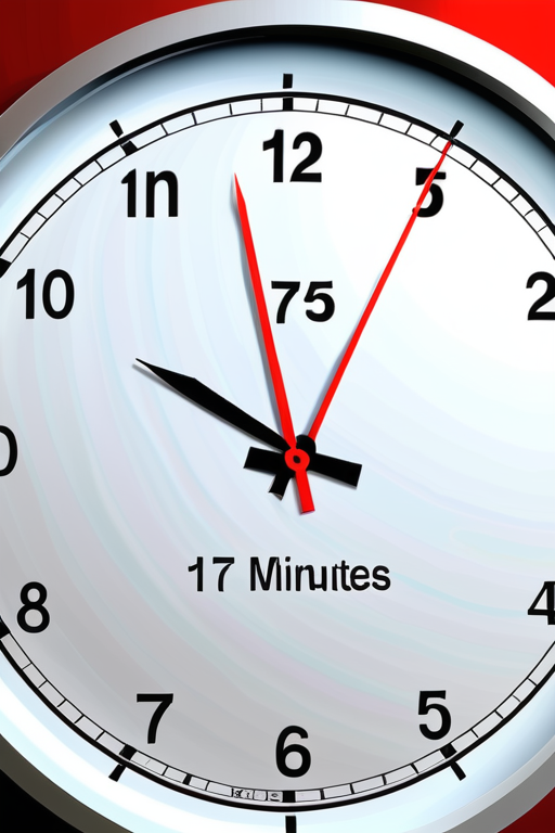 Illustration of a Clock Showing Seventeen Minutes Past Twelve O'Clock