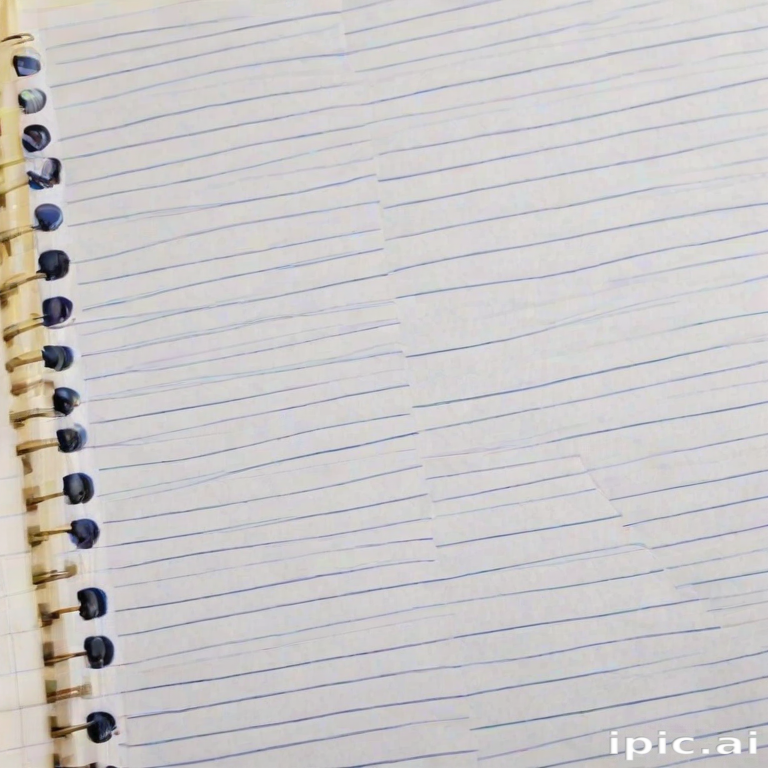 Close-Up View of a Blank Spiral Notebook with Lined Pages