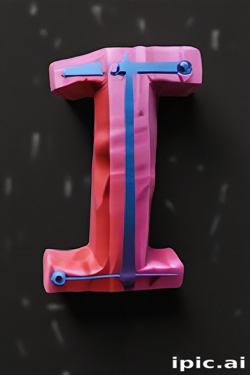 Colorful Three-Dimensional Number One with a Unique Textured Design
